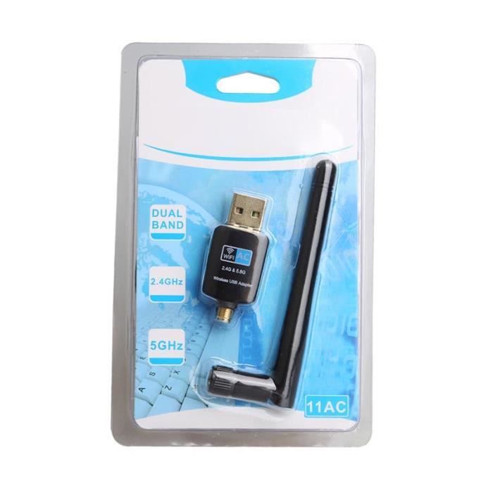 Clé USB WiFi Dual Band Wireless Network Card 360° Rotatable Mini USB ...
