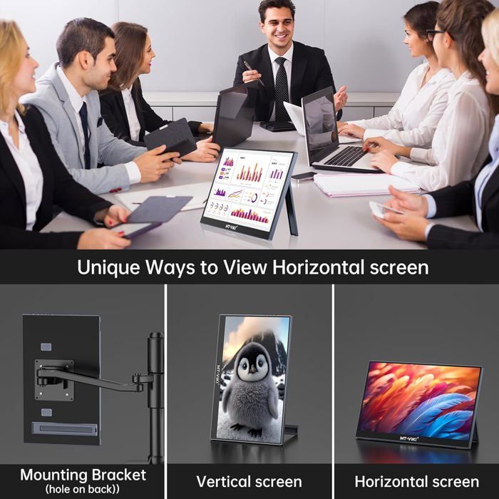 Écran portable 15,6'' IPS - SYSSEN - 1920x1080 FHD - Ultra-mince - Pied ...