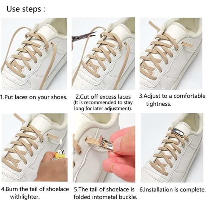 Lacets Élastiques Sans Nœuds pour Adultes Enfants | Sans Cravate Lacets ...