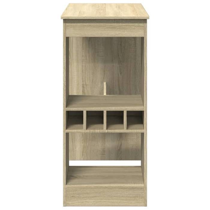 VidaXL Table de bar avec étagères chêne sonoma bois d'ingénierie 854339 ...