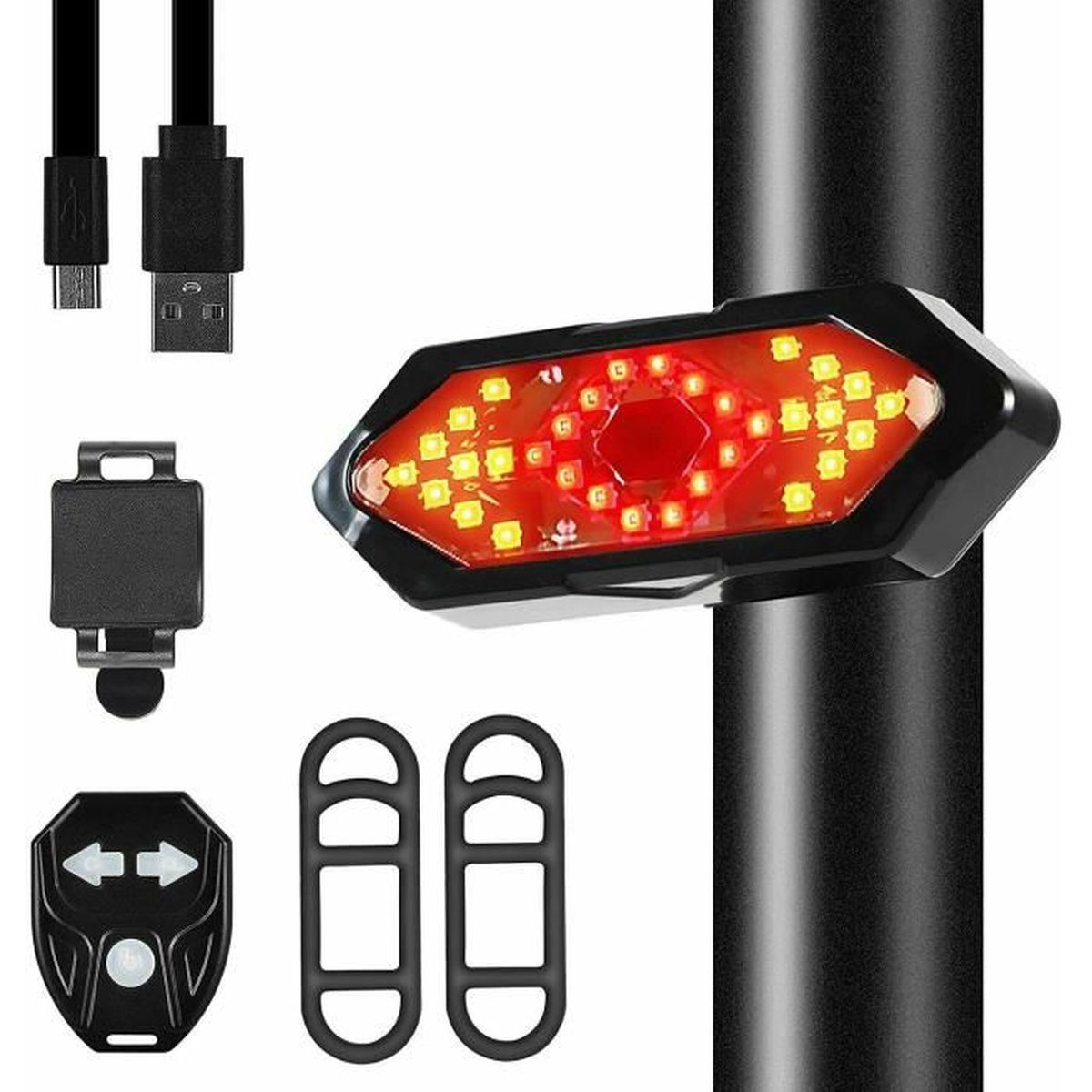 Clignotant Velo et Feu Arrière avec Effets Sonores, Télécommande sans ...