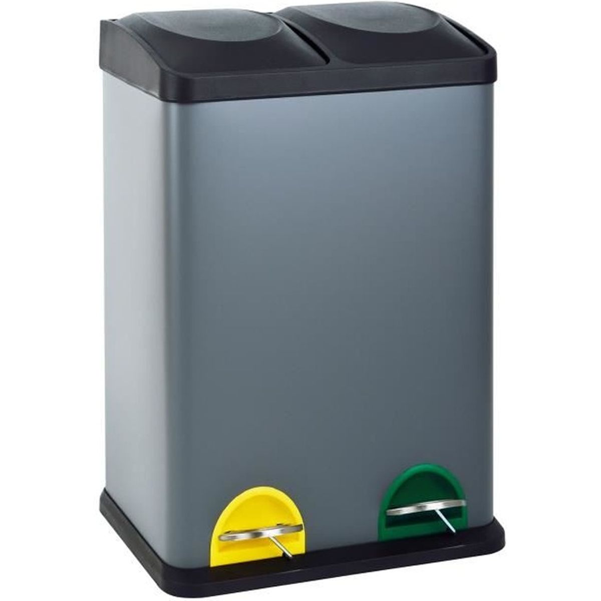 SVITA TC2X20 Seau de cuisine Office 40L Poubelle de tri sélectif Gris ...