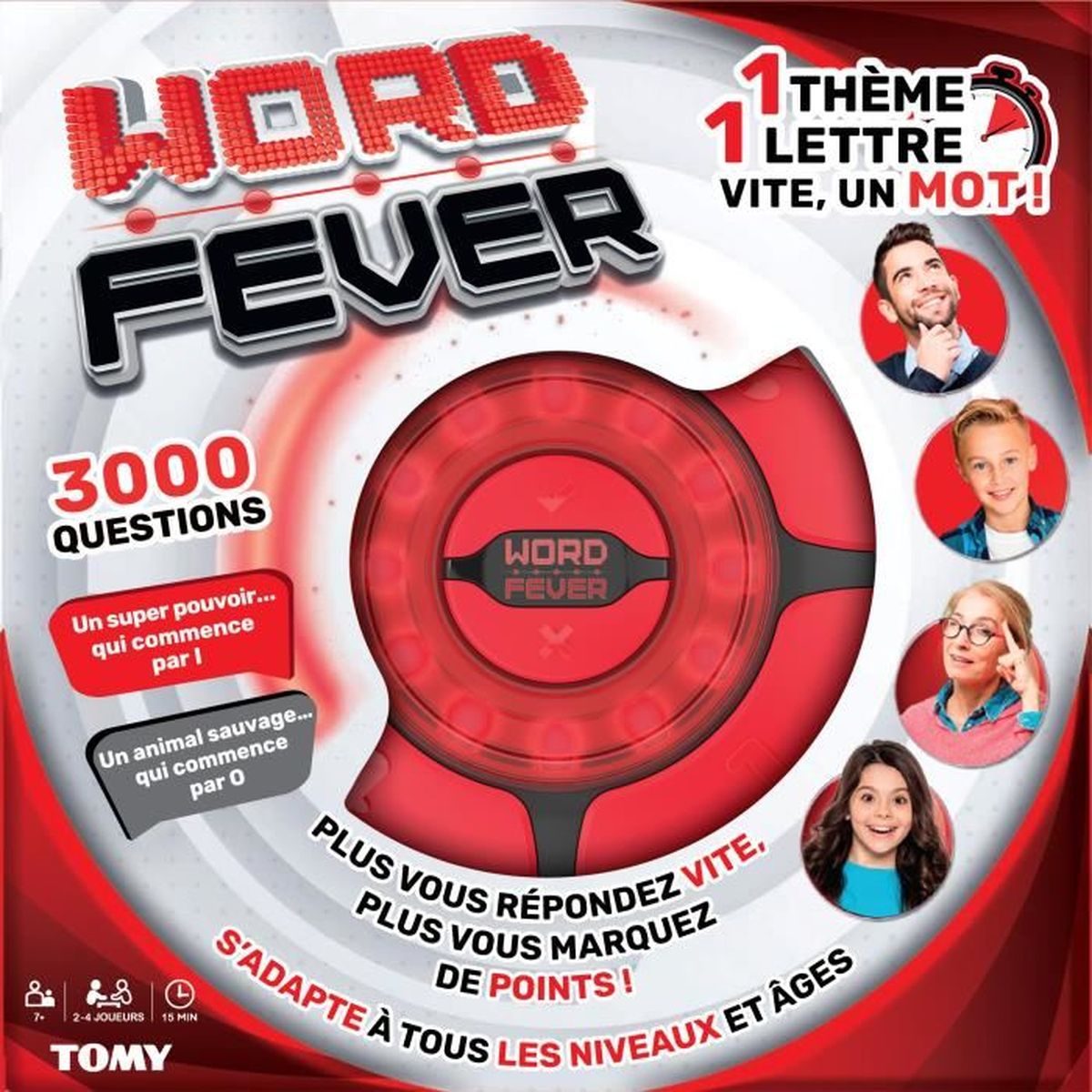 JEU DE QUESTIONS - TOMY - Word Fever - Pour Enfant de 7 ans - Rouge et ...
