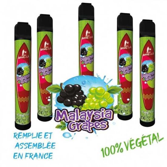 Puff - 5 cigarette jetable - Malaysia ( raisin blanc et noir + menthe ...