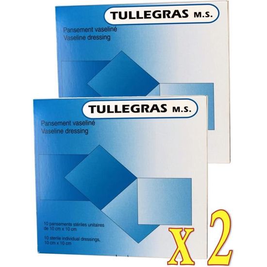 Tulle Gras Solvay Lot de 2 x 10 compresses 10 cm x 10 cm - Cdiscount ...