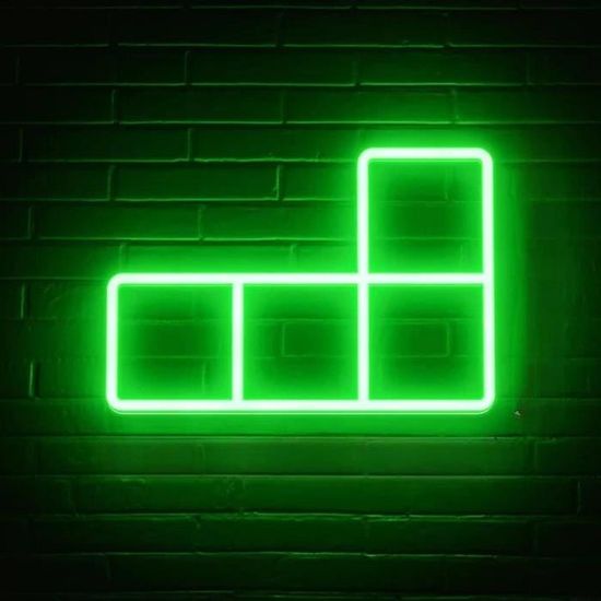Bloc De Construction Vert Néon Led Néon Panneau Usb Lampe Publicitaire ...