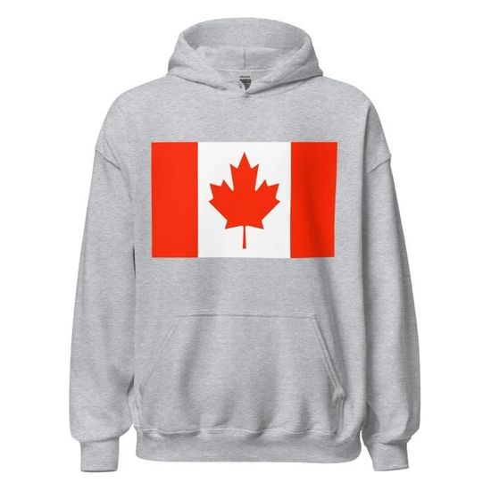 Sweat a capuche drapeau du canada Gris - Cdiscount Prêt-à-Porter
