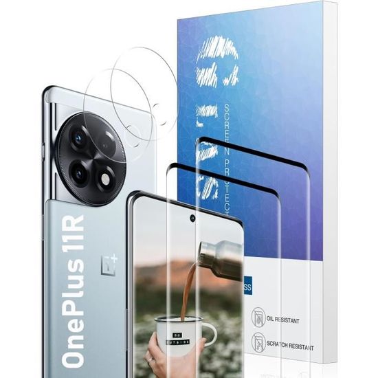 Verre Trempé Pour Oneplus 11R 2+2 Pack Plein Écran Incurvé 3D Film De Protection D‘ Écran Anti ...