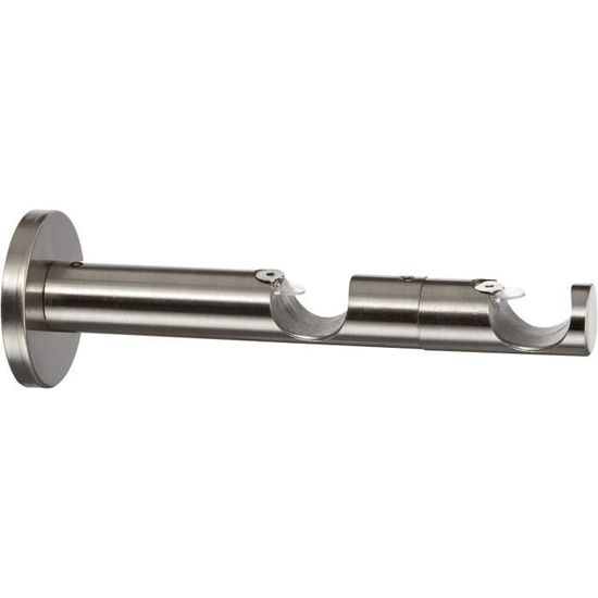 GARDINIA Double Support Ouvert pour Tringle à Rideau, Métal, Effet INOX ...