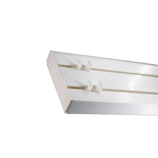 Tringle déco Rail PVC blanc pour rideaux de 2 voies de 120cm ...