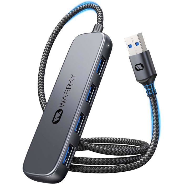 Hub USB 4 ports - SWROSE -Hub USB 4 Ports USB 3.0, Aluminium, Nylon ...