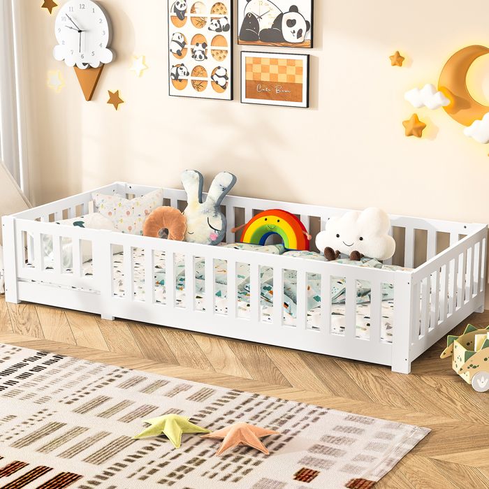 Lit pour enfants 90x200 cm -LUMINARIX- lit enfant 3 à 6 ans - Avec ...