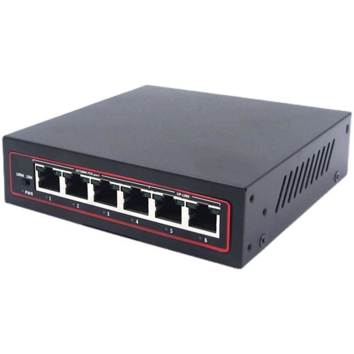 24V - 6-Port POE Switch Desktop, 4-Port POE Ports,Plug-and-Play ...