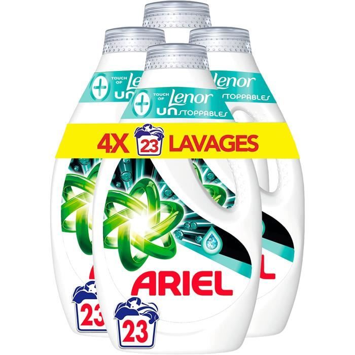 Lessive Liquide , 4X23 Lavages, Unstoppables Touche De Lenor, Nettoyage ...