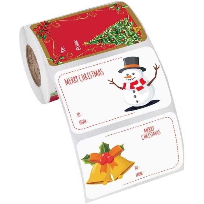 LIWI-Lot de 250 étiquettes autocollantes pour cadeaux de Noël, pour ...