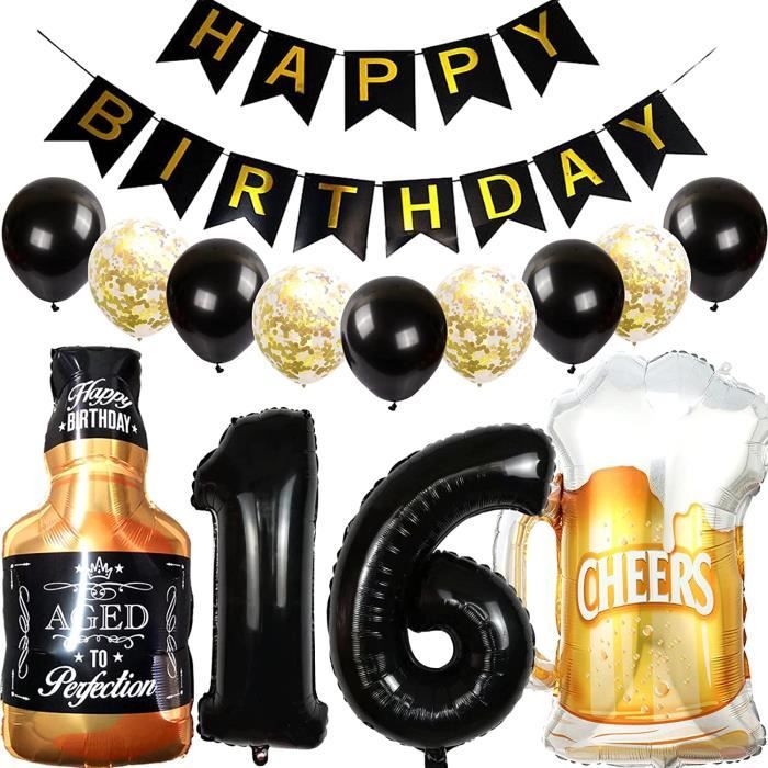 Ballon 16 Ans Anniversaire Garçon, Kit De Decoration Anniversaire 16 ...