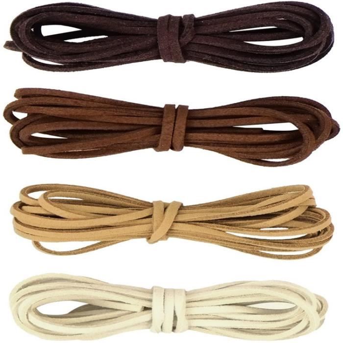 Cordon en cuir - 3 Pcs - 2m - 3mm - Mixte - Couleurs variées ...