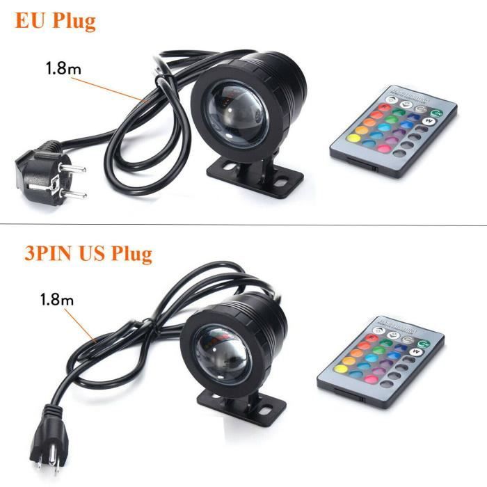 Noir - 15W - Prise UE - Projecteur LED sous marin, imperméable ...