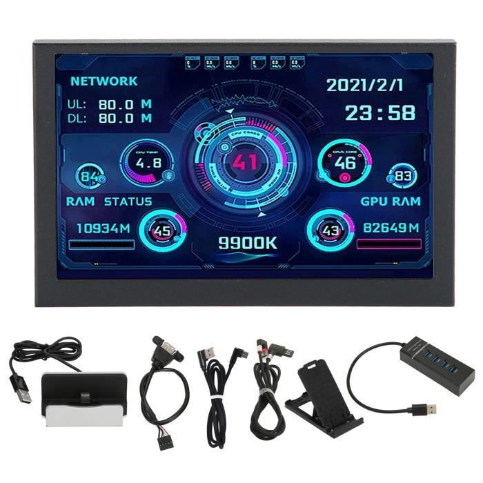 Mini Moniteur - CIKONIELF - PC CPU Data Monitor - 5in IPS - USB TYPE C ...