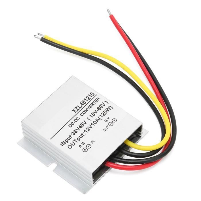 EJ.life Réducteur de tension CC Réducteur de tension DC-DC 48V à 12V 10A 120W Convertisseur de ...