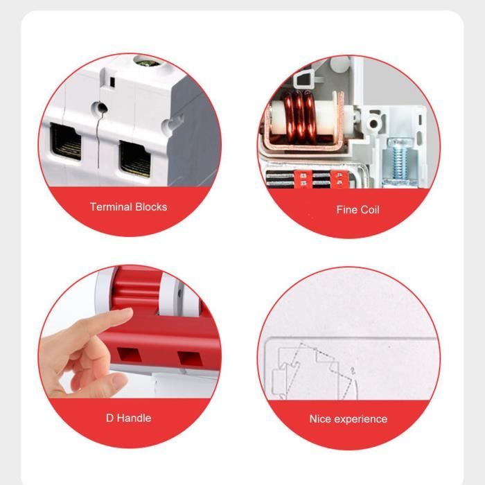 JIN-HURRISE Mini disjoncteur 2P 2P Mini disjoncteur 6000A capacité de rupture petit système ...