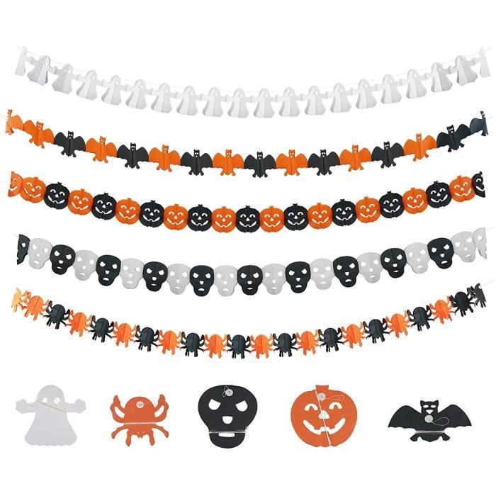 KAKOO 15M Bannière de Guirlande Halloween,Banderole Halloween ...
