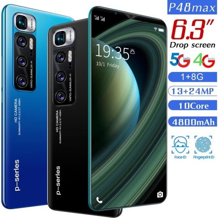 Smartphone maximum P48 6,3 pouces RAM 8G + ROM 512 Go de téléphone ...