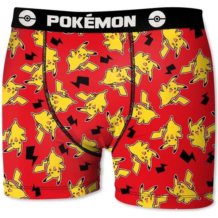 Boxer Pokemon pour enfant - FREEGUN - Modèle 3 - Multicolor - Rouge ...