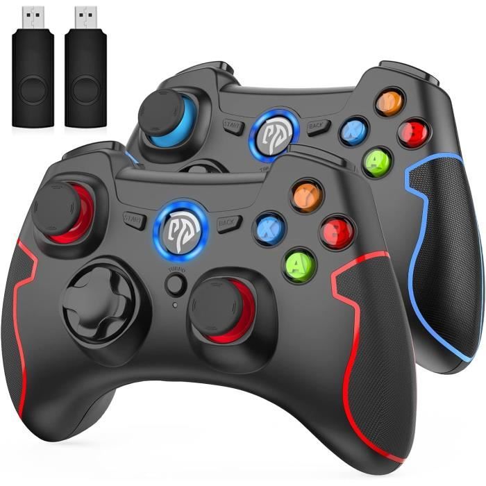 2 Packs Manette Pc Ps3 Steam Sans Fil, 9013 2,4G Manette Pc, Lot De 2 ...