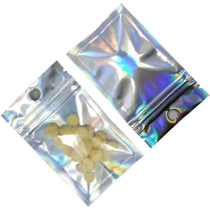 Mylar Lot De 100 Sachets En Film Anti-Odeurs Avec Fermeture Éclair ...