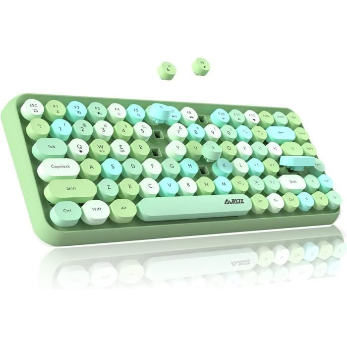 308I Clavier Sans Fil Rétro, Bluetooth Silent Cute Computer Keyboard ...