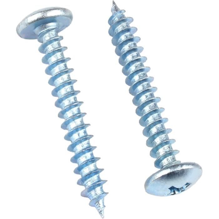 M5 X 45Mm 50 Pcs Acier Carbone Tête Ronde Vis À Bois Cruciformes Tête ...