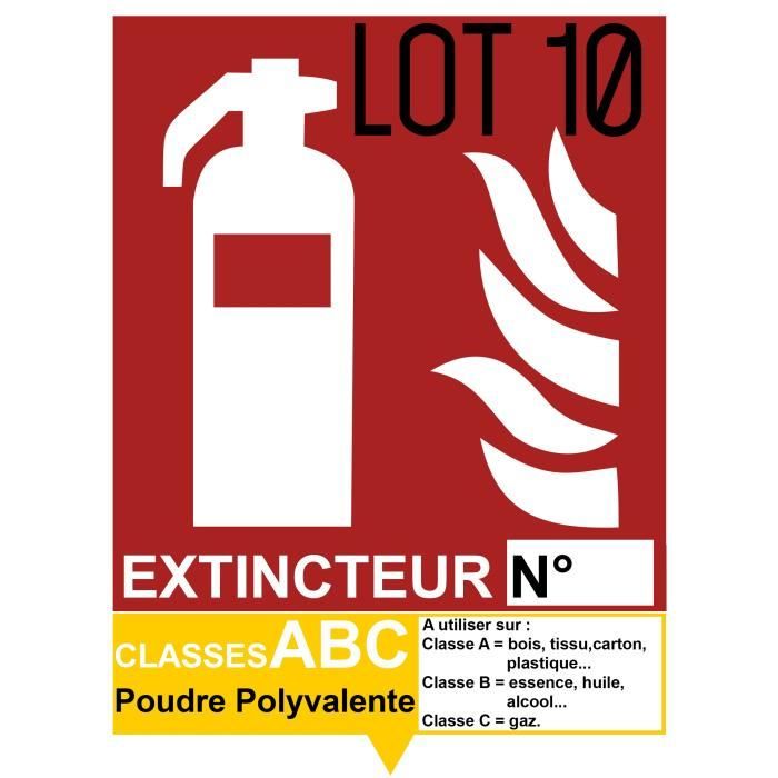 Signalétique extincteur ABC Poudre Polyvalente - Autocollant vinyl ...