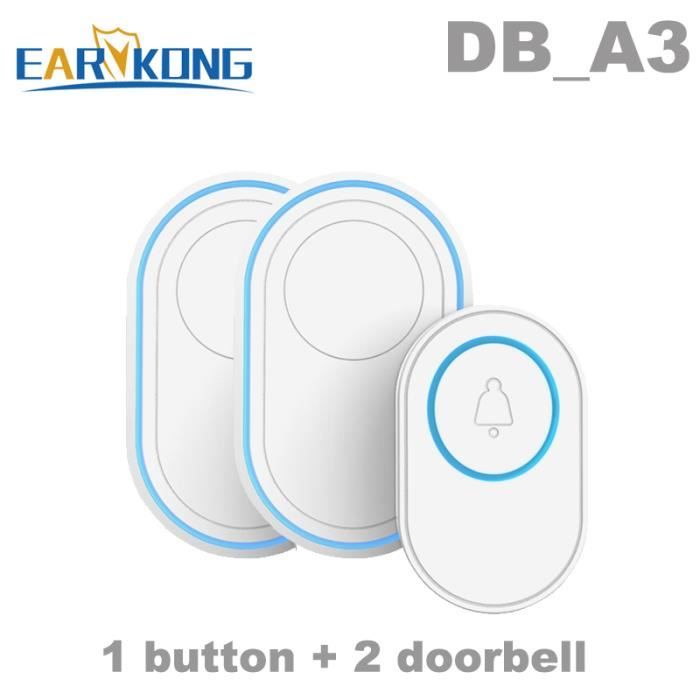 SONNETTE,DB A3-Prise anglaise--Système'alarme sans fil, sonnette intelligente, alarme WiFi ...