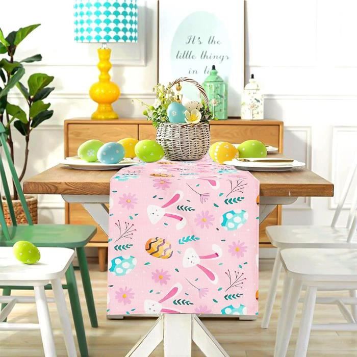 ® Chemin De Table De Pâques - Décoration De Pâques - Aspect Lin - 33 X ...