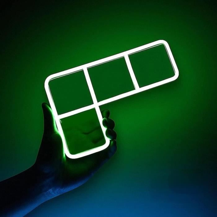 Bloc De Construction Vert Néon Led Néon Panneau Usb Lampe Publicitaire ...
