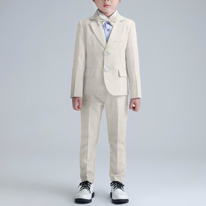 4Pcs Enfant Garçon Costume Mariage Soirée Cérémonie Ensemble de Costume ...