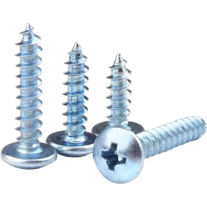 M5 X 45Mm 50 Pcs Acier Carbone Tête Ronde Vis À Bois Cruciformes Tête ...