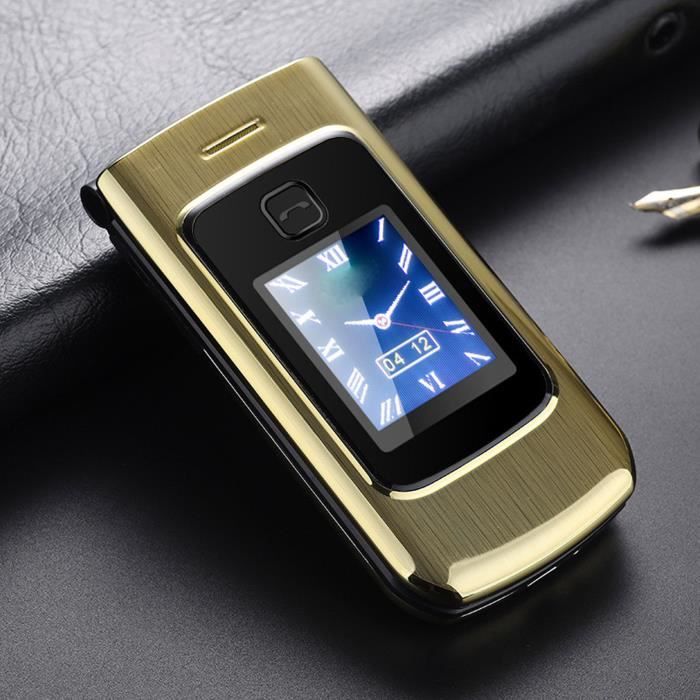 SUC-Téléphone à clapet 4G Senior avec boutons larges et son clair ...