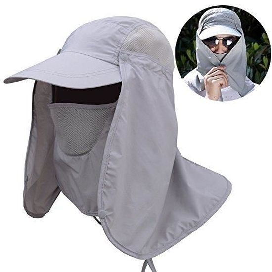 Ecent Casquette Anti-UV Anti-Soleil à Visière Amovibles ...