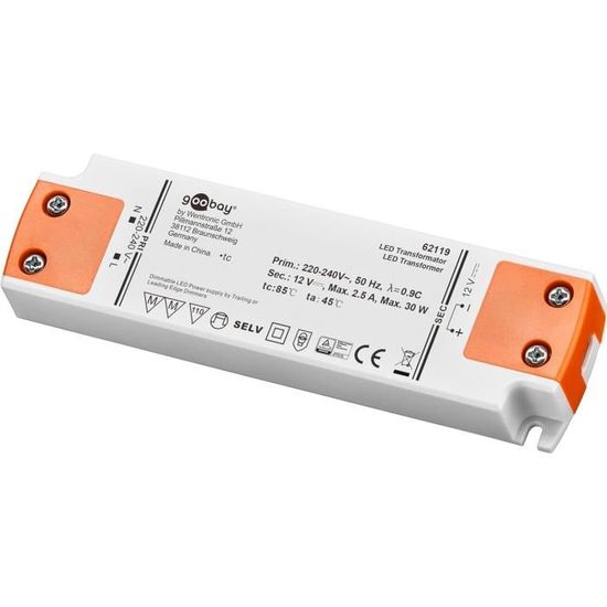 Transformateur LED 12V intensité variable - Transformateur DC pour LED ...