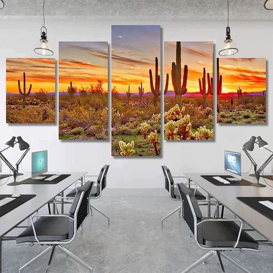 5 pièces-100x70cm Tableau Decoration Murale Salon Affiches Grand désert ...