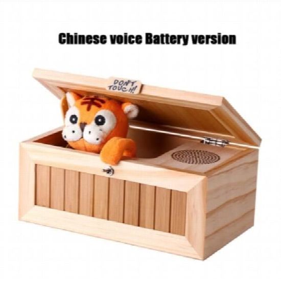 Gant De Bras HWXNC Wooden Electronic Useless Box Tiger Funny Toy Gift ...