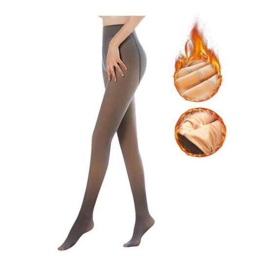 Collants femme Jambes Collant Polaire Chaud Translucide Slim Extensible - Noir - Femme - Adulte ...