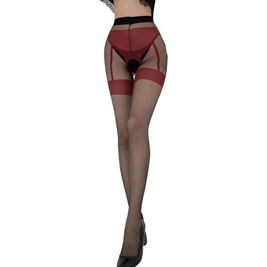 Collant Femme Sexy Bas pour porte-jarretelles Taille Haute Pantyhose Lingerie Sous-vêtement en ...