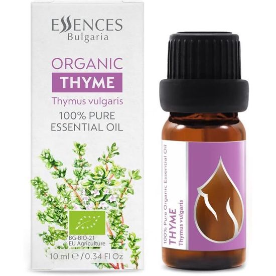 Huile Essentielle De Thym Vulgaire Bio 10Ml| Thymus Vulgaris | 100% Pur ...