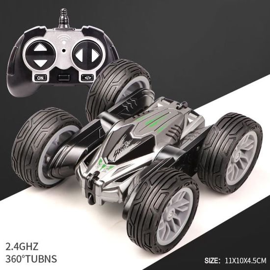 Black Voiture de cascadeur 4x4 télécommandée avec Radio 2.4G, Double face, 360 °, modèle de ...