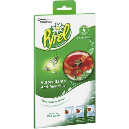 Stickers Vitre Anti-Mouches, Efficacité 4 Mois, Forme Coquelicot ...