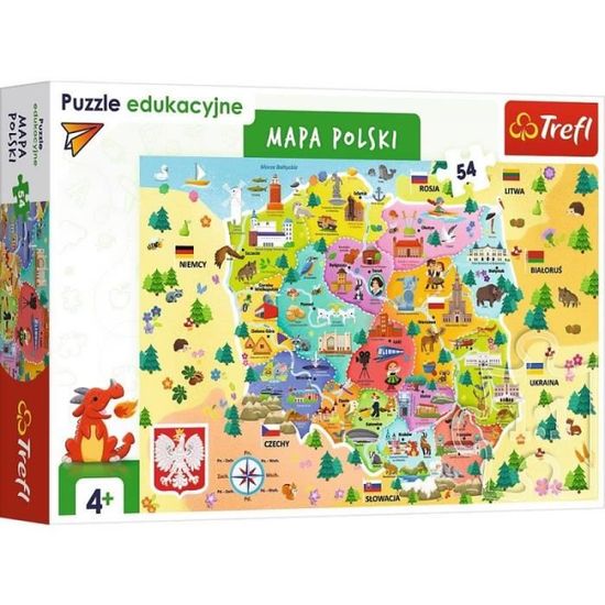Trefl 54 el Edukacyjne Mapa Polski [Puzzle] - 5900511155563 - Cdiscount ...