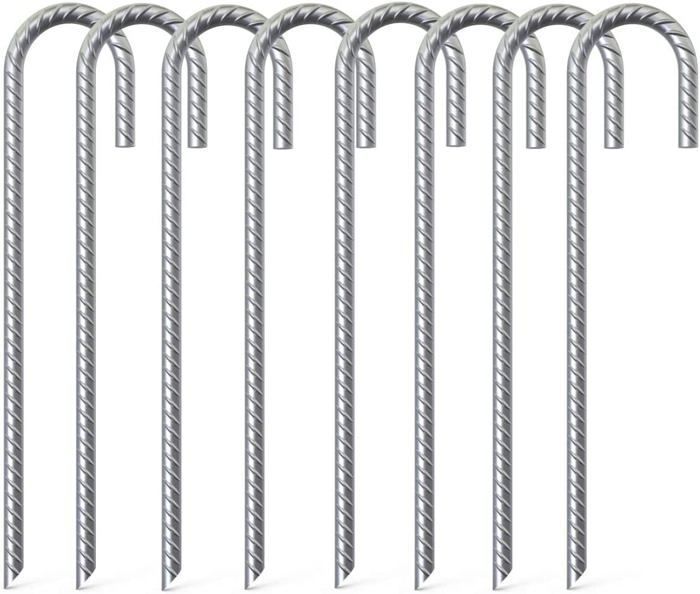 8 Pièces Piquets D'armature Robustes,40CM Ancrages Au Sol Galvanisés ...